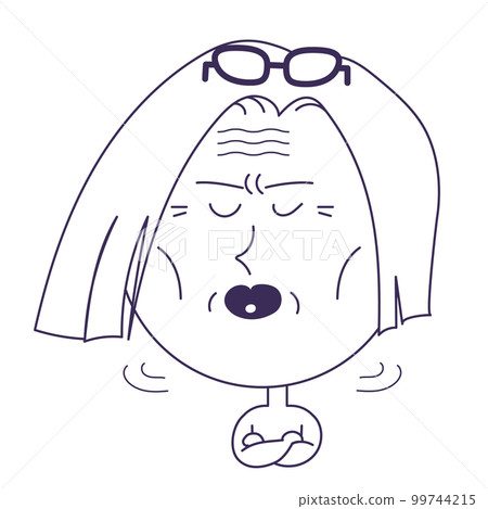 senior woman shaking her head - Stock Illustration [99744215] - PIXTA