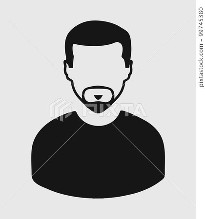 Man profile Icon on gray Background - Stock Illustration [99745380] - PIXTA