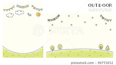 Hand-drawn style background frame - Stock Illustration [99755652] - PIXTA