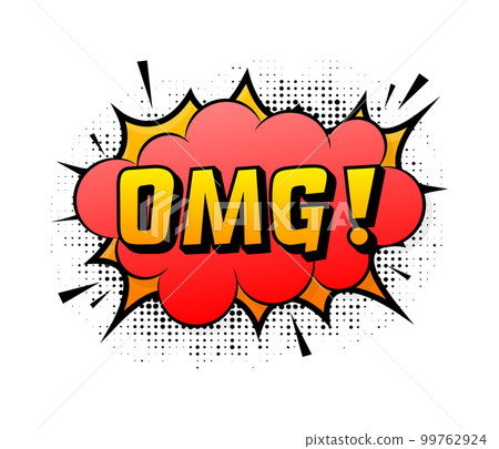 Speech bubble for comic text OMG. Cartoon comic...-插圖素材 [99762924] - PIXTA圖庫