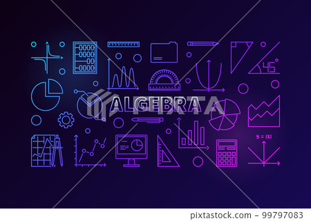 Algebra vector colorful illustration in outline...-插圖素材 [99797083 ...