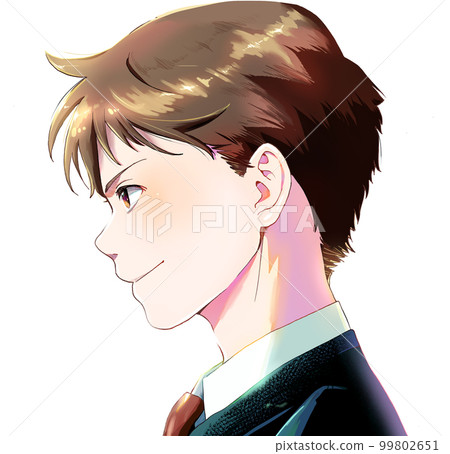 Profile male student or adult illustration... - Stock Illustration ...