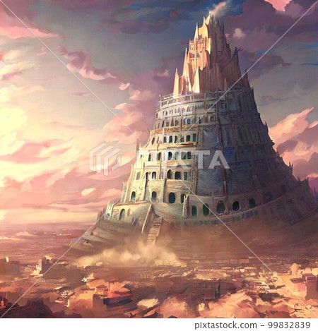 unfinished tower of babel - Stock Illustration [99832839] - PIXTA
