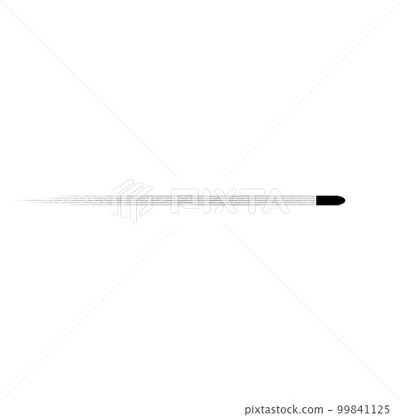 Black bullet fired, white background - Stock Illustration [99841125 ...