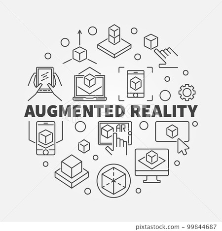 Augmented reality vector circular concept AR... - Stock Illustration ...