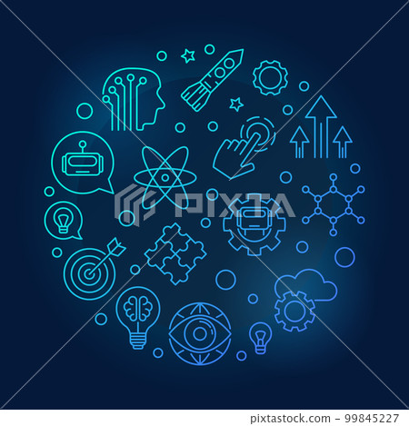 Innovation vector round blue concept minimal... - Stock Illustration ...