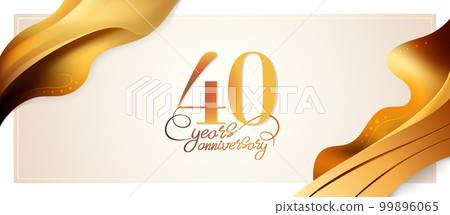 40 years anniversary vector logo, icon. Graphic... - Stock Illustration ...