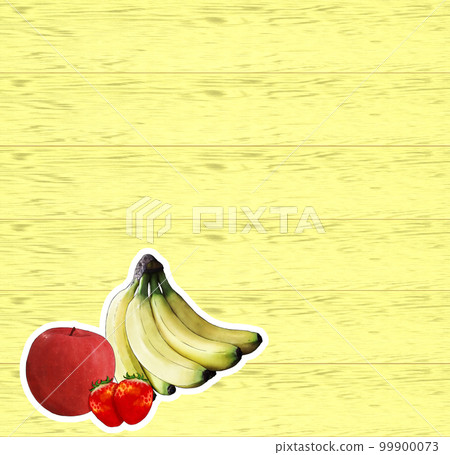 Illustration material of white edge fruit - Stock Illustration ...