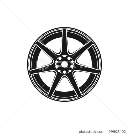 Heptagram Seven Pointed Star Velg Wheel logo... - Stock Illustration ...