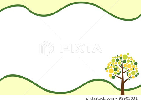 green tree simple frame postcard - Stock Illustration [99905031] - PIXTA