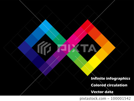 Infinity symbol infographic composed of rainbow... - Stock Illustration ...