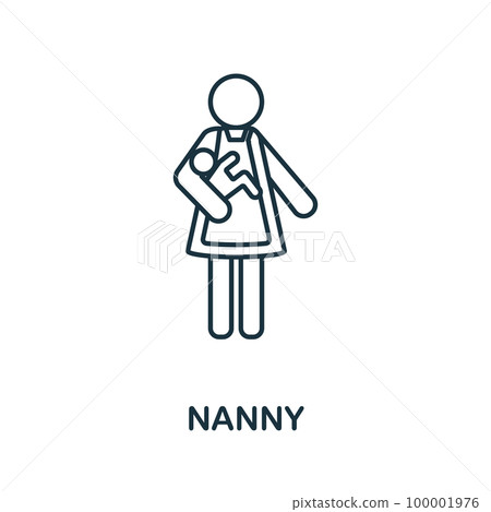 Nanny line icon. Monochrome simple Nanny... - Stock Illustration ...