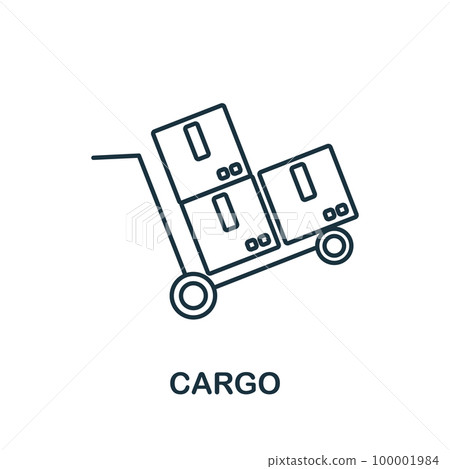 Cargo line icon. Monochrome simple Cargo... - Stock Illustration ...