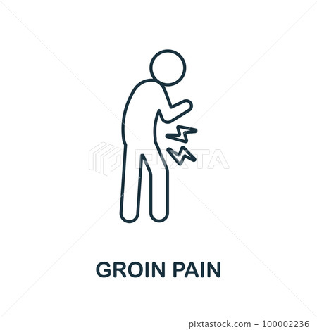 Groin Pain line icon. Outline element sign from... - Stock Illustration ...