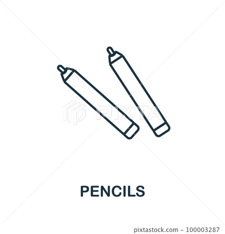 Pencils line icon. Monochrome simple Pencils...-插圖素材 [100003287] - PIXTA圖庫