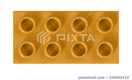 Golden Orange Lego Block Isolated on a White... - Stock Illustration ...