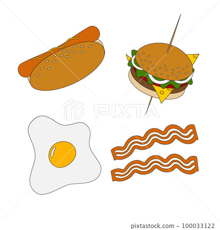 Set of The most popular fast food types.... - Stock Illustration ...