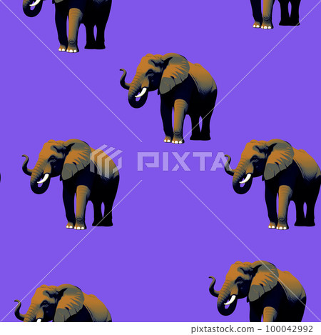 Elephant seamless illustration - Stock Illustration [100042992] - PIXTA