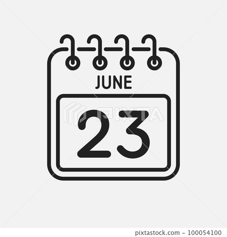 Icon page calendar day - 23 June-插圖素材 [100054100] - PIXTA圖庫