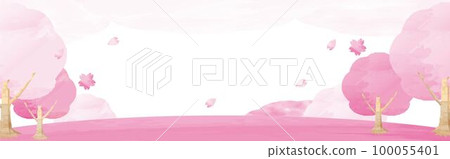 Banner frame spring cherry blossom cherry... - Stock Illustration ...