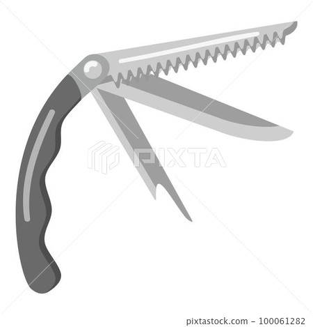 Hunter knife multitool icon cartoon vector.... - Stock Illustration ...