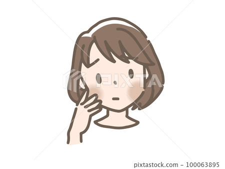 woman suffering from dullness - Stock Illustration [100063895] - PIXTA