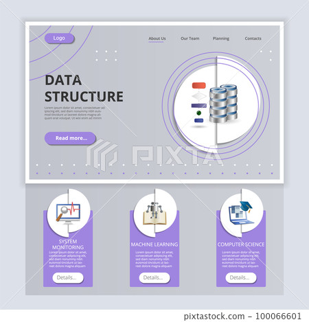 Data structure flat landing page website... - Stock Illustration ...