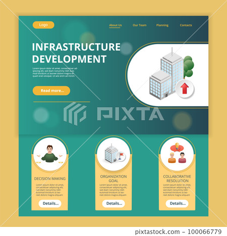 Infrastructure development flat landing page... - Stock Illustration ...