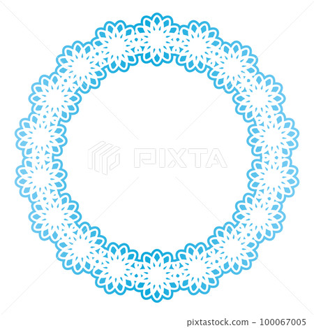 Circular lace frame material with only blue lines - Stock Illustration ...
