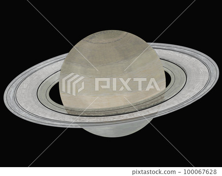 Saturn sideways _ black background - Stock Illustration [100067628] - PIXTA
