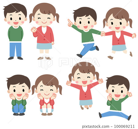 Jump, walk, children's illustration set - Stock Illustration [100069211 ...