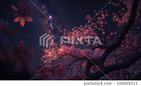 Cherry at night - Stock Illustration [100069521] - PIXTA
