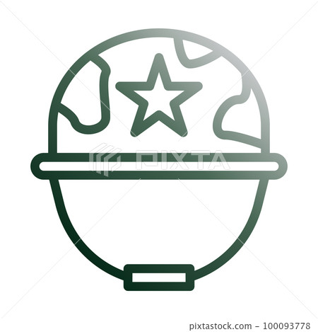 military icon green white style illustration...-插圖素材 [100093778] - PIXTA圖庫