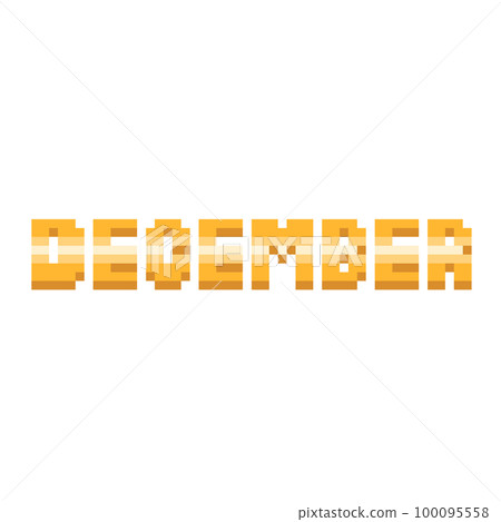 Pixel art glossy gold december text. - Stock Illustration [100095558 ...