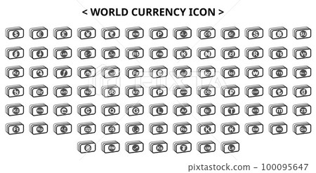 set of icons for bank note currency symbol all...-插圖素材 [100095647 ...