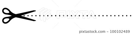 Scissors cut dotted line shape with dash symbol... - Stock Illustration ...