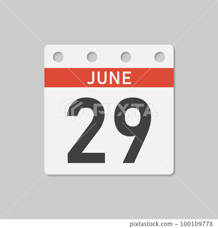 Icon page calendar day - 29 June - Stock Illustration [100109778] - PIXTA