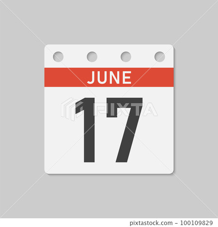 Icon page calendar day - 17 June - Stock Illustration [100109829] - PIXTA
