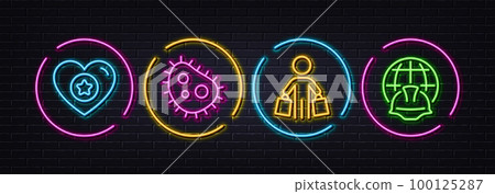 Heart, Bacteria and Buyer minimal line icons....-插圖素材 [100125287] - PIXTA圖庫