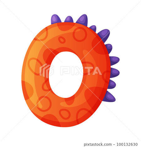 0 dino font number. Zero dino effect numeral,... - Stock Illustration ...