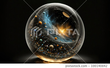 crystal ball with space inside.Environment,... - Stock Illustration ...