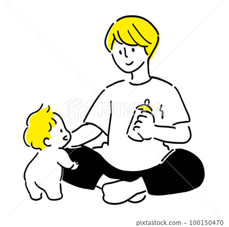 parent raising a child - Stock Illustration [100150470] - PIXTA