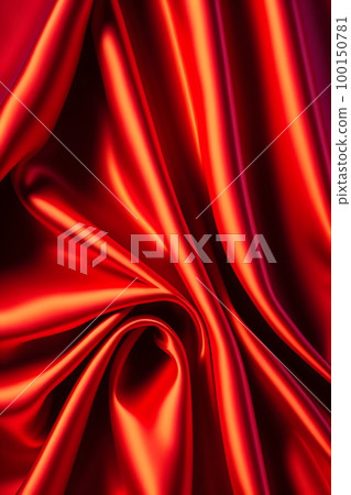 Red satin fabric drape background material - Stock Illustration ...