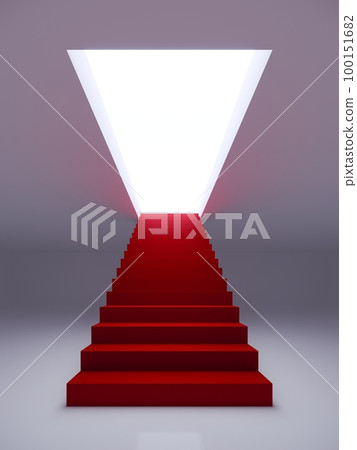 red staircase in white space, 3d rendering - Stock Illustration ...
