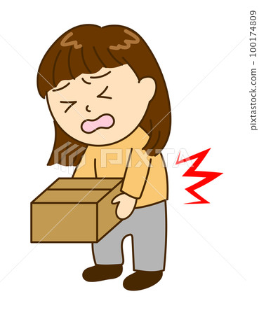 A young woman who got a strained back when... - Stock Illustration ...