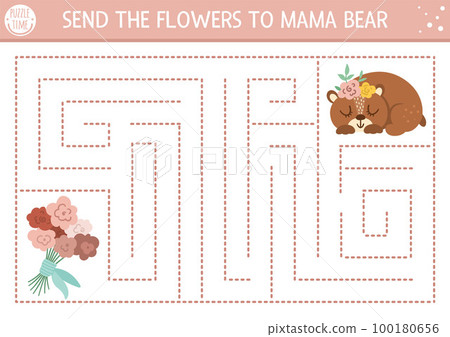 Mothers day maze for children. Holiday... - Stock Illustration ...