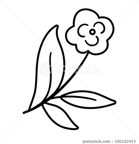 Summer Flower Clipart Outline Summer Flower Phlox, Vector & Photo