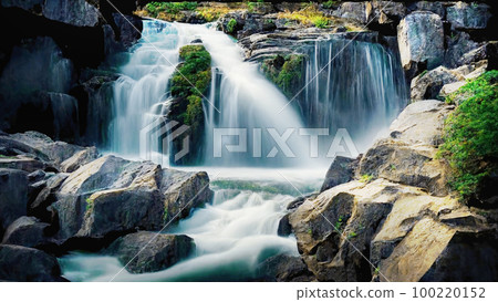 Waterfall, basin, background material - Stock Illustration [100220152 ...
