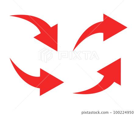 Red arrow icon set up & down - Stock Illustration [100224950] - PIXTA
