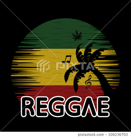 reggae themed background with musical notes... - Stock Illustration ...